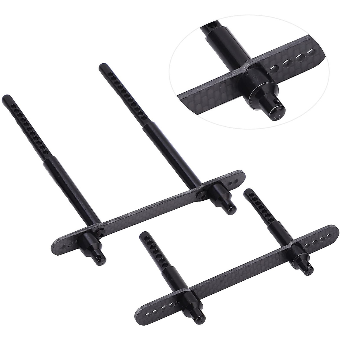 RC Car Body Post Mounts, Carbon Fiber + Aluminum Alloy RC Car Front and Rear Shell Column Kit Compatible for AXIAL SCX10 90046 90047