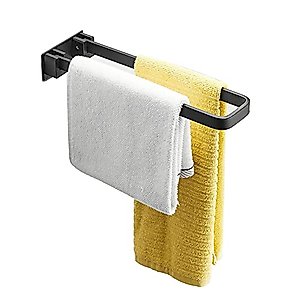 Volongoto Clothes Drying Rack Wall Mount - Space Aluminum 90° Swing Out Wall Mounted Clothes Hanger for Laundry, Hanging Clothes Drying Rack Room Storage Organizer Indoor Outdoor -Black