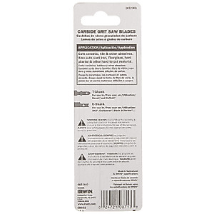 IRWIN 3072300 T Shank 3" 5/32 Carbide Grit Jig Saw Blade