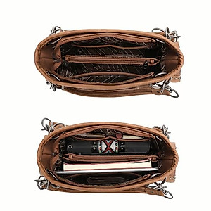 Montana West Whipstitch Collection Concealed Carry Tote Bag Western Shoulder Purse for Women MW1110G-8085BR+W