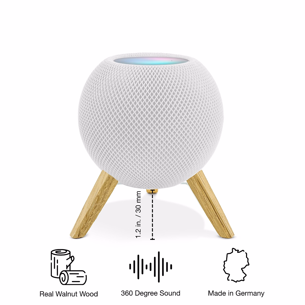 balolo Real Wood Tripod for HomePod Mini (White Oak)