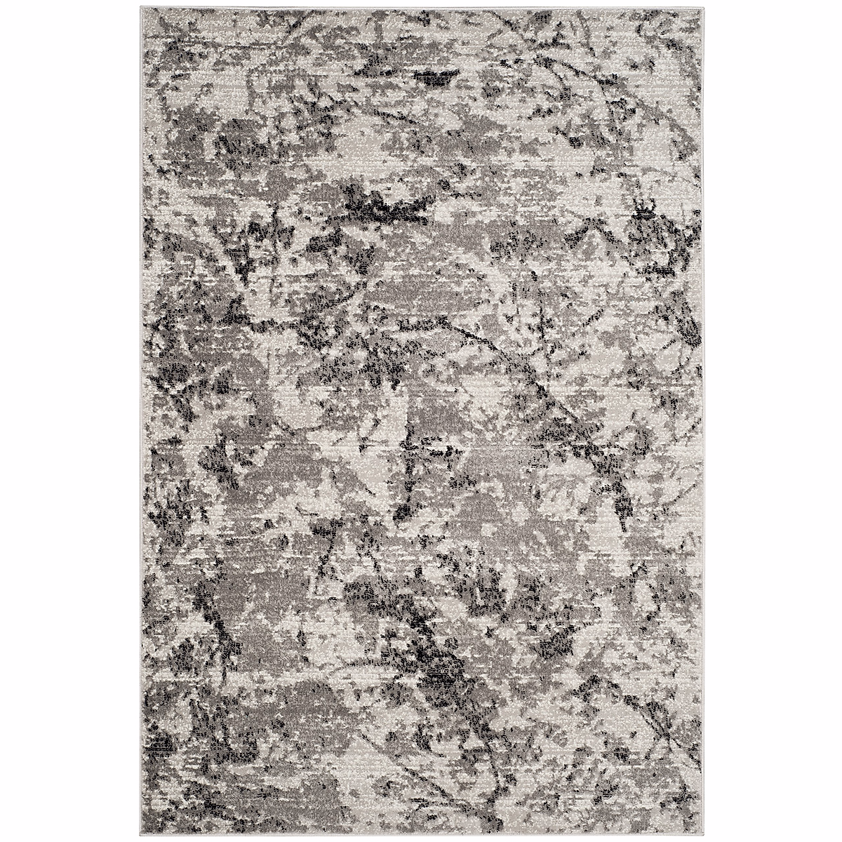 SAFAVIEH Skyler Collection 4' x 6' Grey/Ivory SKY186K Modern Abstract Non-Shedding Living Room Bedroom Accent Rug