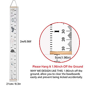 Watris Veiyi Height Measure Chart, Growth Height Chart, Measuring Height Chart, Cute Portable Writable Wall Sticker Height Measure Meaningful Memories Removable Roll Up Measure Wall Chart 7.9x8.3in(A)
