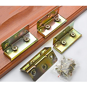 Bed Rail Bracket - Heavy Duty Non-Mortise Fasteners,Set of 4 (Screws Included)