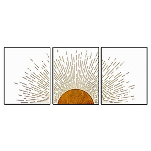 Sun Ray Art Prints Boho Bedroom Wall Decor Minimalist Decor Sun Prints Mid Century Modern Decor Living Room Prints Set of 3 Prints UNFRAMED 11X14INCH