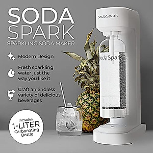 Soda Maker with BPA Free Bottle - CO2 Powered One Touch Fizz Control - Fresh Sparkling Water Maker - Homemade Sparkle Seltzer Soda Streaming Machine, Carbonated Water Machine [C02 NOT INCLUDED]