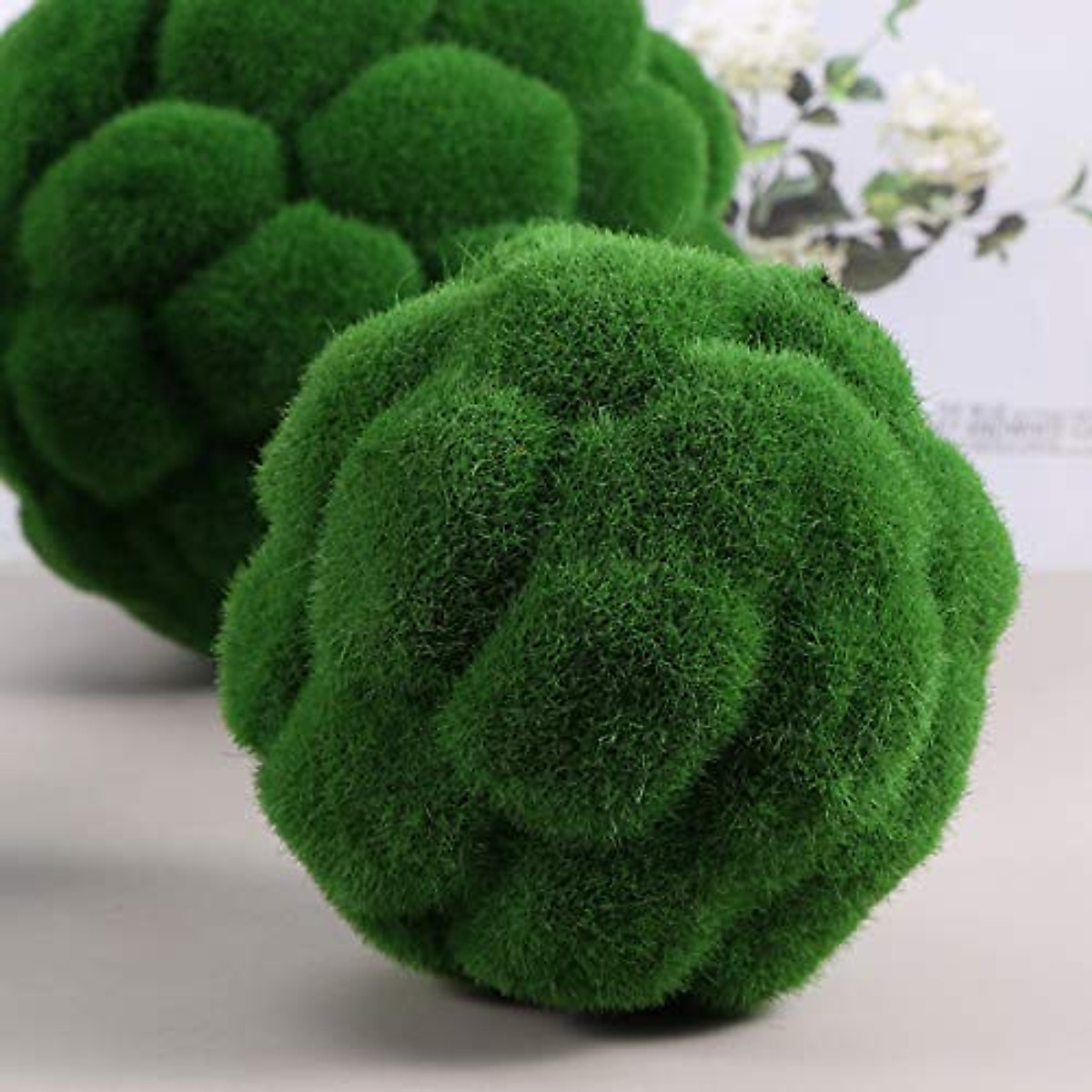 BESPORTBLE Green Moss Decorative Ball, Artificial Moss Balls Faux Dried Balls Vase Bowl Filler for Christmas Party Weddings Display Decor Props, 12cm