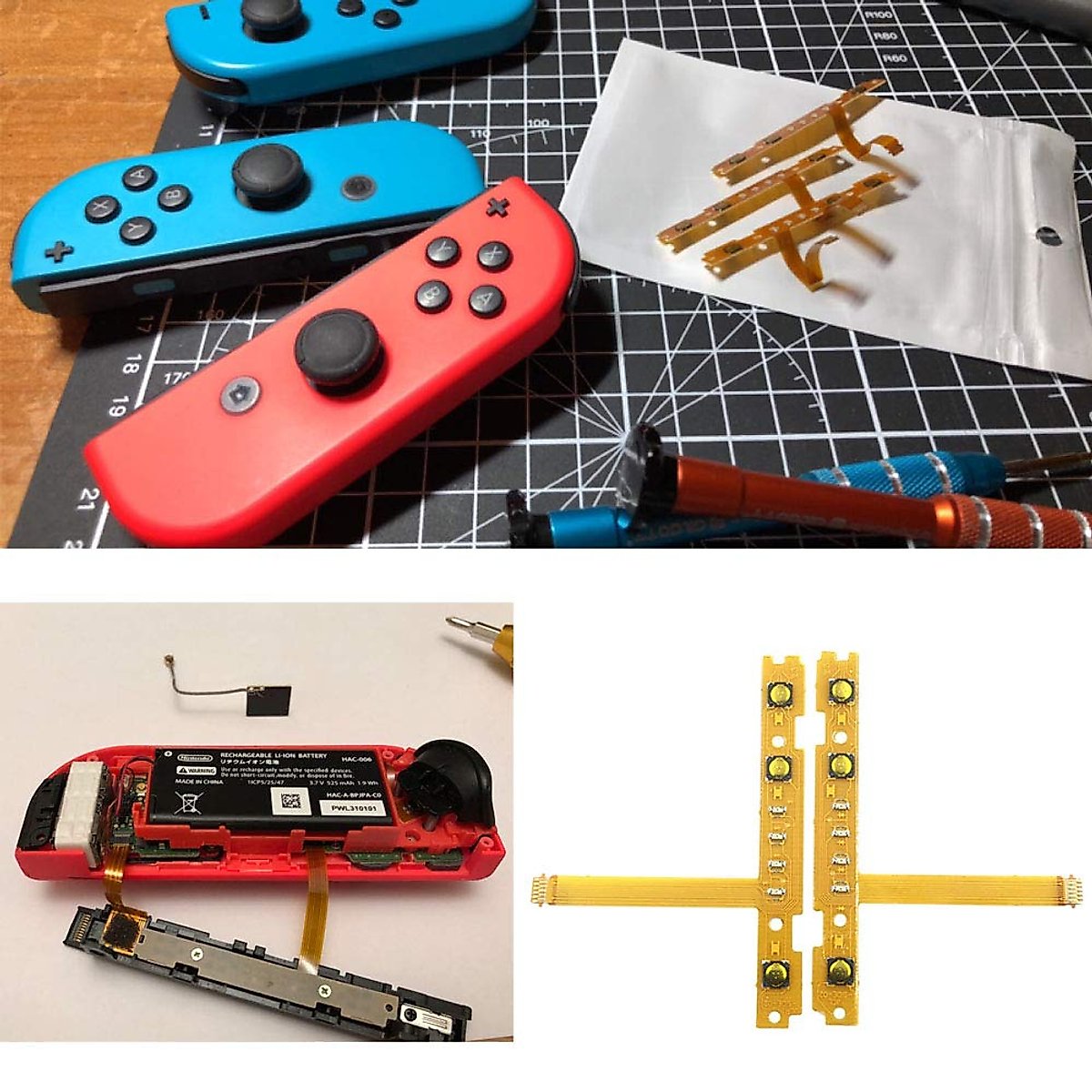 Comidox 2PCS Replacement SR SL Left Right Button Key Flex Cable for Nintendo Switch Joy-Con Controller SR+SL