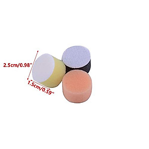 beler 60pcs 1" 25mm Mixed Sponge Buffing Waxing Polishing Care Cleaning Pads Fit For Car Polisher (rough & medium & fine 20pcs each)
