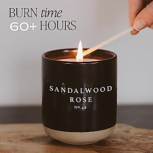 Sweet Water Decor Spa Day Soy Candle | Sea Salt, Jasmine, Wood, and Cream Scented Soy Candles for Home | 12oz Black Stoneware Jar, 60+ Hour Burn Time, Made in the USA