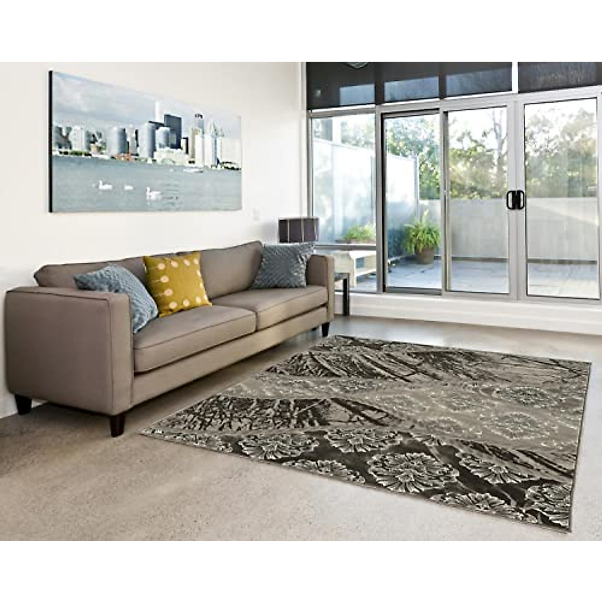 Linon Jewel Collection 5' x7'6", 5' x 7'6", Brown