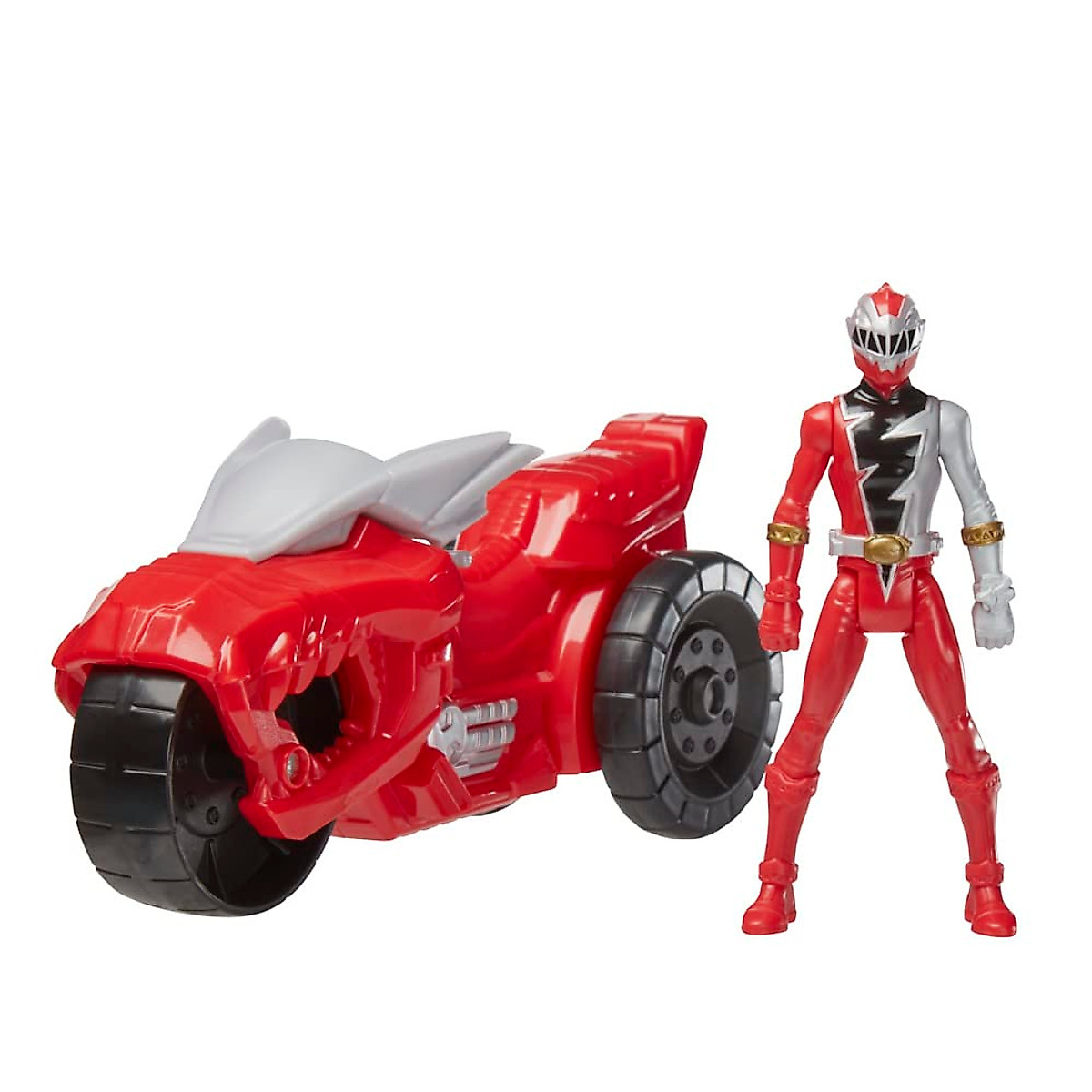 Power Rangers Dino Fury Rip N Go T-Rex Battle Rider and Dino Fury Red Ranger 6-Inch-Scale Vehicle and Action Figure, Toys Kids 4 and Up