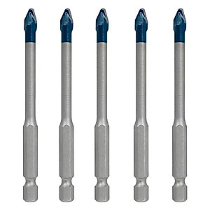 Bosch Professional 5 pc. Expert HEX-9 HardCeramic Drill Bit Set (for Roof Tiles, Tiles, Ø 6 mm, Accessories Rotary Impact Drill)