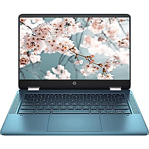 HP 2023 Convertible 2-in-1 Chromebook Laptop, 14" HD IPS Touchscreen, Intel Celeron Processor up to 2.60GHz, 4GB Ram, 64GB SSD, 4K Graphics, Super-Fast 6th Gen WiFi, Chrome OS, Dale Blue(Renewed)