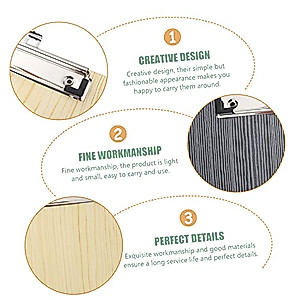 Tofficu Correction Fluid 2pcs Folder Board Pencil Conference Writing Board Paper File Organizer Document Organizer Clipboard Clip Boards Exam Paper Clips A4 Wood Grain Wooden Bottom Plate