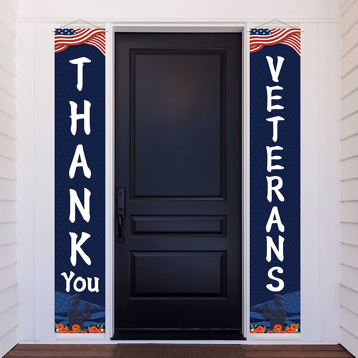 Jiudungs Veterans Day Decoration Outdoor Thank You Veterans Banner Patriotic Decor Veterans Day Memorial Day Fourth of July 4th of July Patriotic Decorations