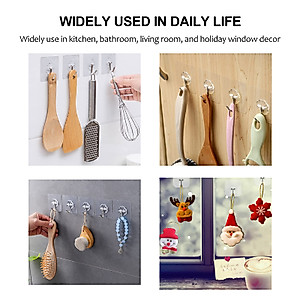 NileHome Adhesive Hooks for Hanging 12 Packs Heavy Duty Wall Hooks Removable Waterproof Bathroom Hooks Transparent Sticky Hooks for Kitchen Glass Door