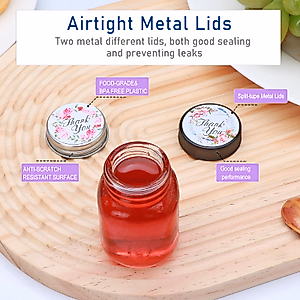 Datttcc 2 oz Mason Jars, Mini Glass Jars, Reusable Glass Jars with Lids for Spices, Honey, for Kitchen, Bathroom and Gift Giving, Pack of 25