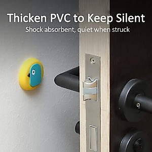 Door Stopper Wall Protector - [6 Pack] 1.8" Quiet, Shock Soft Rubber, Wall Protectors with Self Adhesive 3M Sticker for Protecting Wall, Doorknobs, Refrigerator Door, Cabinets from Damage(Cartoons)