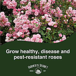 Farmer's Secret Rose Booster Fertilizer (32oz) - Super Concentrated - Formulated for All Types of Roses Throughout The Life Cycle - Encourages Healthy Growth and Vibrant Blooms