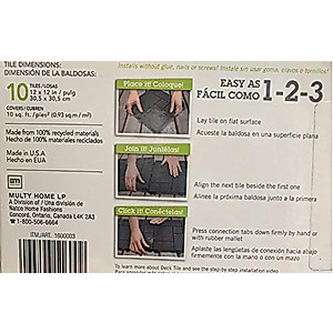 Multy Home Deck Tile 12" x 12" Mosaic, Slate (10 Pack)