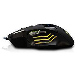 zelotes Wired Gaming Mouse with Fire Button,7200 DPI,7 Buttons,Ergonomic Design,LED Illumination,Corded Optical Mouse Mice for Laptop,PC,Mac,Black