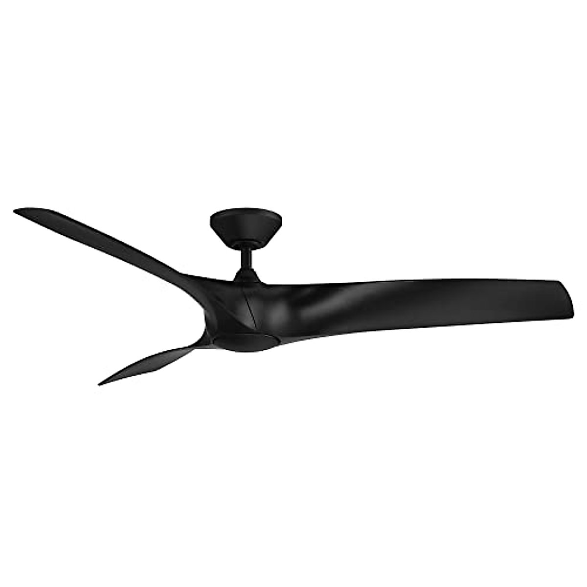 Zephyr Smart Indoor and Outdoor 3-Blade Ceiling Fan 62in Matte Black with 3000K LED Light Kit and Remote Control works with Alexa, Google Assistant, Samsung Things, and iOS or Android App