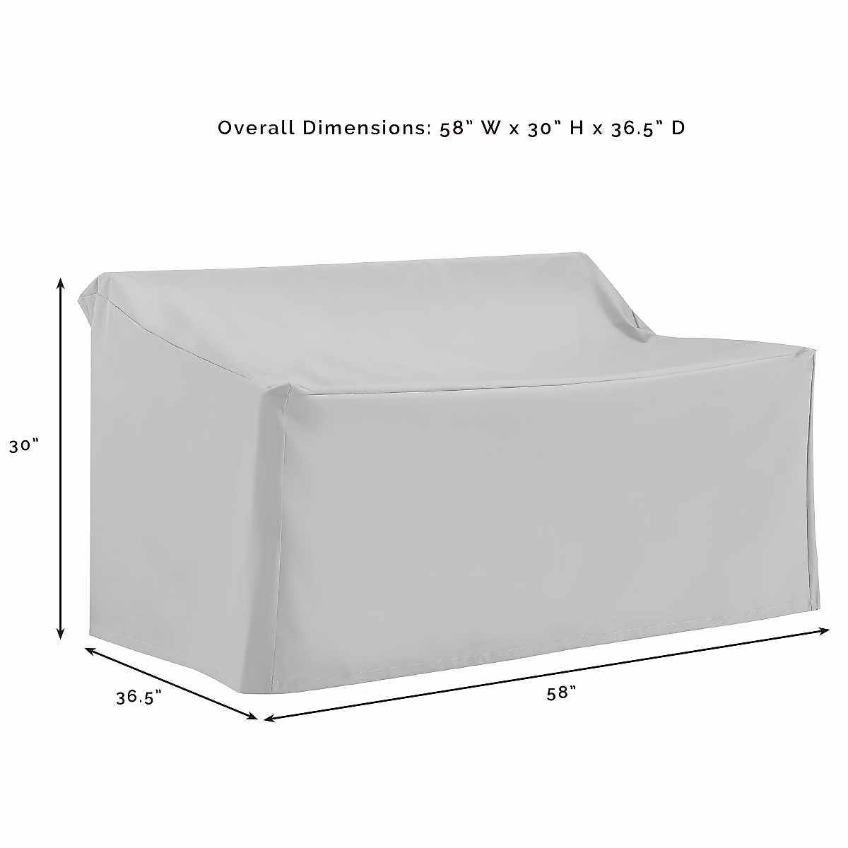 Crosley Furniture Patio Furniture Covers, Waterproof 3-Piece Outdoor Sectional Loveseat Cover Set, Gray