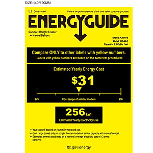 Kismile Compact Upright Freezer with Reversible Single Door,Removable Shelves Mini Freezer with Adjustable Thermostat for Home/Kitchen/Office (2.1 Cu.ft, White)