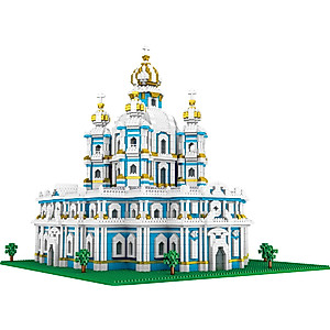 SEMKY Micro Mini Blocks Smolny Cathedral Famous Landmark Model Set,(3750Pieces) -Building and Architecture Toys Gifts for Kid and Adult