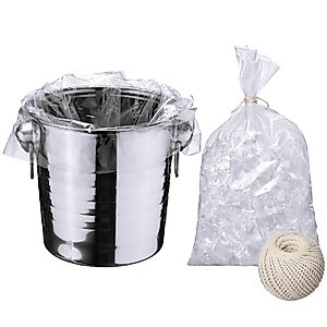10 Pieces Turkey Brine Bags 5 Gallon Bucket Liner Bags for Marinating and Brining Large Turkey Brine Bag with 328 Feet String for Brining Grilling Food Storage, Heavy Duty Leak Proof