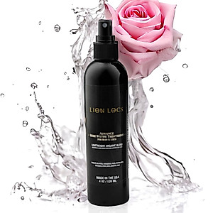 Lion Locs Rosewater Spray for Dreads and Locs - Organic Vegan Conditioner with Aloe, Oils, Vitamins, and Glycerin