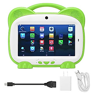 Cosiki Kids Touch Tablet, HD 1080P 5500mAh 7 Inch Support WiFi 4GB and 32GB Children Tablet for Android 10.0 for Girls (Green)