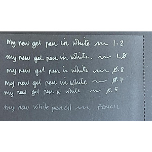 BriskLearner 5 White Gel Pen - 5 Tip Sizes 0.5, 0.7, 0.8, 1.0, 1.2mm for Maximum Opacity Control - Graffiti Ink White Pen for Artists, White Ink Pen - Free White Pencil