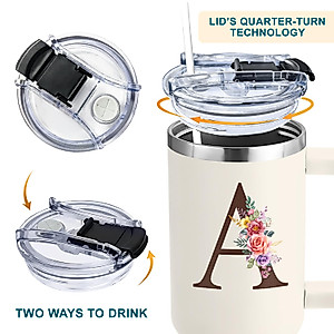 Personalized Gifts For Women - Personalized Gifts For Birthday, Christmas - Monogrammed Gifts Customized Gifts For Woman, Mom, Wife, Best Friend, Sister, Coworkers - Custom Tumbler With Handle 40oz