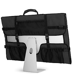 CURMIO Travel Carrying Bag Compatible for Apple 27" iMac Desktop Computer, Protective Storage Case Monitor Dust Cover Compatible with 27" iMac Screen and Accessories, Black, Patent Pending