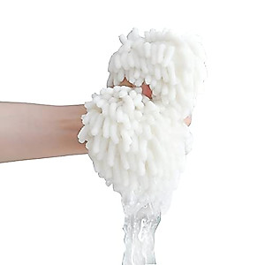 Yigood 6 Pack Chenille Hanging Hand Towel with Hanging Loop Plush Quick-Drying Towel Soft Absorbent Hand Towel for Kitchen Washstand or Powder Room(3Gray +3White)