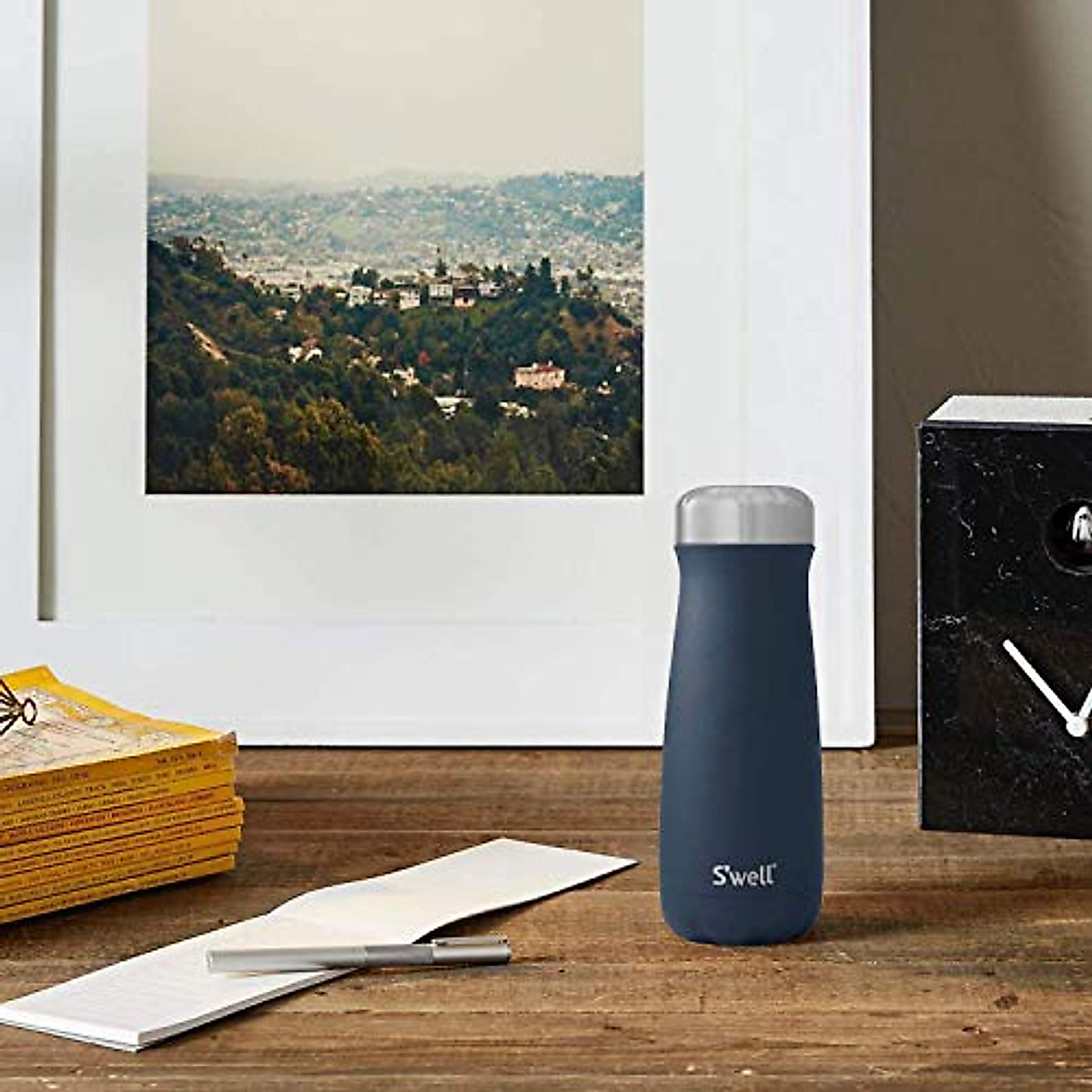 S'well Stainless Steel Traveler - 20 Fl Oz - Azurite - Triple-Layered Vacuum-Insulated Travel Mug Keeps Coffee, Tea and Drinks Cold for 36 Hours and Hot for 15- BPA-Free Water Bottle