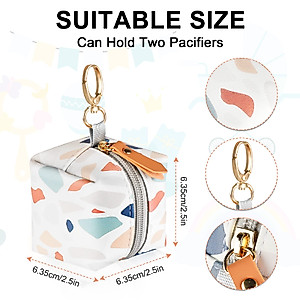 Baby Pacifier Case with Clip, Baby Pacifier Holder Pouch Box for Diaper Bag, Holds 2 Pacifiers for Travel Outdoor Activities, Small Baby Utensils,Colorful Stone