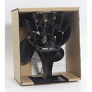 HEUNGBERANT Wood Stove Fan Wood Burning Stove Fan Heat Powered Fireplace Fan for Wood/Log Burner/Fireplace (updated I shape with thermometer)