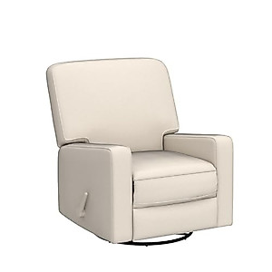 Harkawon Swivel Rocker Recliner Chair, Glider Rocker Recliner, Rocking Chair Nursery, Fabric Chair with High Back, Deep Seat, for Living Room, Bedroom, Beige