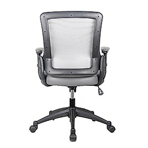 Techni Mobili Height Adjustable Arms Mid-Back Mesh Task Office Chair, 25" W x 25" D x 34" H, Gray