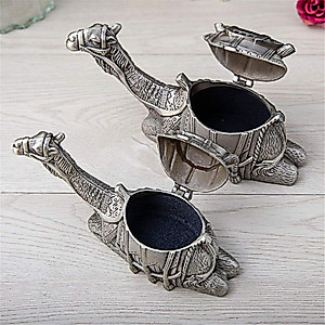 GaRcan Trinket Display Storage Metal Three-dimensional Cute Camel Jewelry Box European Animal Jewelry Storage Pattern Design for Girls Ladies Women (Color : Silver, Size : 18X6