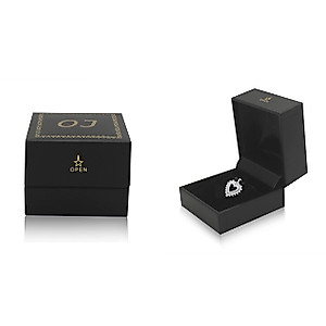 Shineadime 0.40 Cttw Round Cut Genuine Diamond (Clarity I2, Color J) Open Heart Pendant In Real 14K Solid White Gold