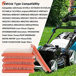 JCKLW 17211-Z8B-901 Air Filter Compatible with Honda GC135 GCV160 GC190 GCV135 GCV160LA1 GCV190LA Engines HRR216K6-K11 HRS216K5-K7 HRX217K1-K6 HRN216 Lawn mower 5PC