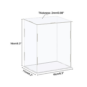 MECCANIXITY Acrylic Display Case Box Clear Dustproof Protection Showcase 6.3x4.3x6.3 Inch for Collectibles Display