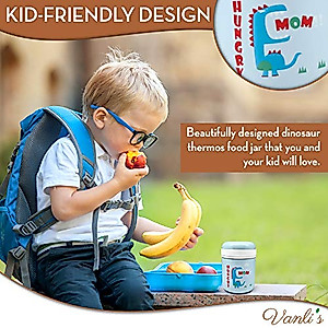 Vanli's Thermos Food Jar - Insulated Food Jar Container w/ Lid for Kids, Stainless Steel, Double-Walled, Wide Mouth Soup Thermos for Hot Drinks, Lunch Containers for Hot Food & Cold Food - 10 oz, Blue