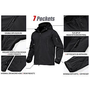 MAGCOMSEN Tactical Winter Shell Jacket for Men - Waterproof Ski and Snowboard Jacket