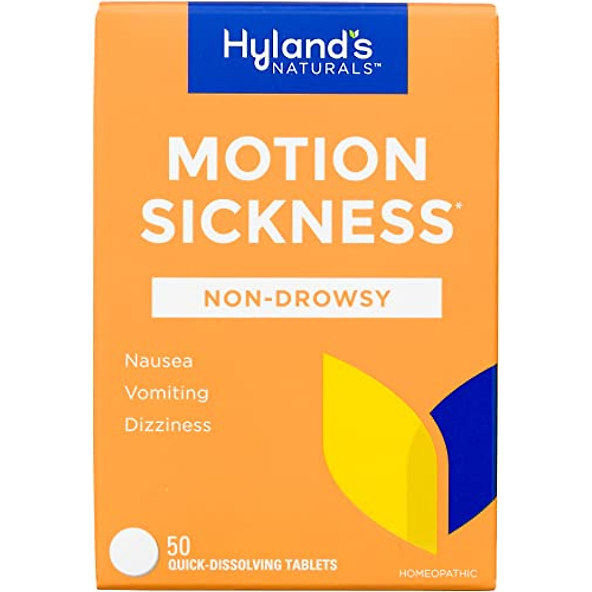 Hyland's Naturals Motion Sickness, Nausea Relief Tablets, All Natural Treatment for Car Sickness and Sea Sickness, 50 Co