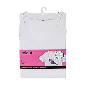 Cricut Women's T-Shirt Blank, V-Neck, XX-Large Infusible Ink, White